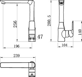 Novaservis Nobless Tina Dřezová baterie, Bílá/Chrom, 38714-1