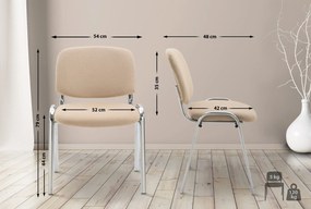 Konferenční židle Ken C látka – krémová