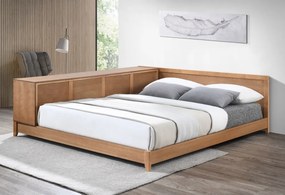 Postel s komodou, dub, 160x200, OBYS