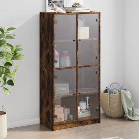 Highboard s dvířky kouřový dub 68x37x142 cm kompozitní dřevo