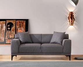HANNAH HOME Dvoumístná pohovka PETRA šedá 163 cm 560ARE1525