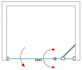 Roth CARIBA LINE CI RFL/R Jednokřídlé sprchové dveře s pevnou částí do niky 120 cm Orientace vany: Pravá