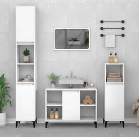 vidaXL 3dílný set koupelnového nábytku kompozitní dřevo [3185624] Barva: šedá sonoma