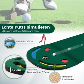 Costway Golfová podložka na odpalování se 3 odkládacími kelímky a 1 skládací