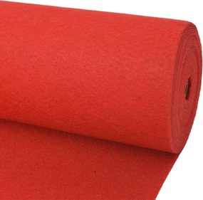 Koberec Jednobarevný Červená 1,2 x 12 m Polyester 331344