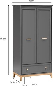 TERRA s | šatní skříň TA-10 | 92 cm | šedá