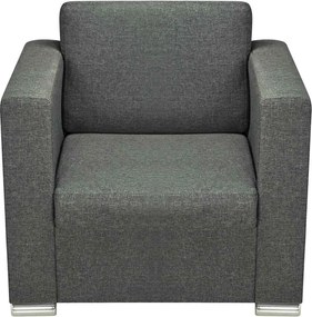 Křeslo tmavě šedé textil 243582