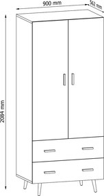 Obývací stěna se skříní BRILLO | 320 cm + 90 cm | bílá/šedá lesk/dub artisan