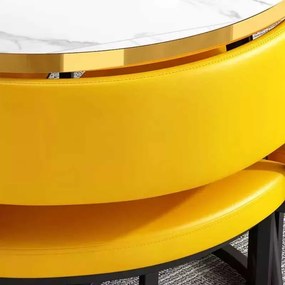 LuxuryForm DESIGN Jídelní set MONTE 4+1 - žlutý / bílý