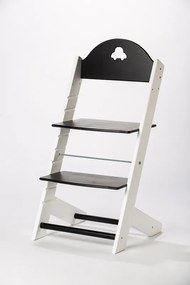 Lucas Wood Style rostoucí židle MIXLE -  bílá/černá rostoucí židle MIXLE: Srdíčko
