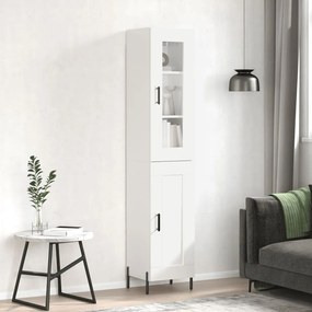 Skříň highboard bílá s vysokým leskem 34,5x34x180 cm kompozit,  3199499