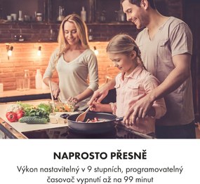 Klarstein Delicatessa 3, indukční varná deska, 5800 W, 3 zóny, sklokeramika, černá