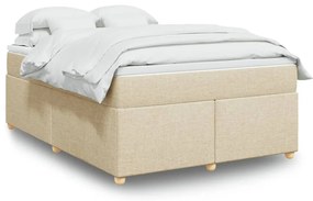 Box spring postel s matrací krémová 160x200 cm textil 3285392