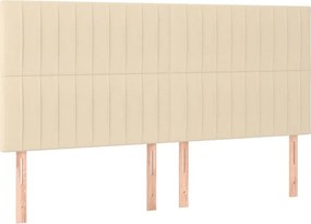 Box spring postel s matrací krémová 200x200 cm textil 3136786