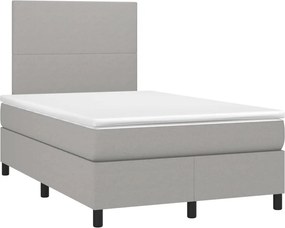 Box spring postel s matrací světle šedá 120 x 200 cm textil 3141601