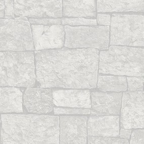 Vliesové tapety na zeď IMPOL 31994-1 Wood and Stone 2, kamenný obklad světle šedý, rozměr 10,05 m x 0,53 m, A.S.Création