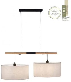 LD 14182-16 GREEN SOFI LED závěsné svítidlo černé s imitací dřeva 2 ramenné nadčasový design - LEUCHTEN DIREKT / JUST LIGHT