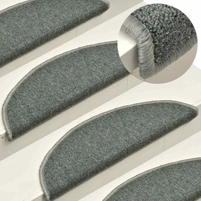 Schodové rohože 30 ks 56 x 17 x 3 cm tmavě zelené půlkulaté 3365741