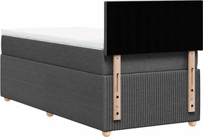 Box spring postel s matrací tmavě šedá 90x200 cm textil 3287333