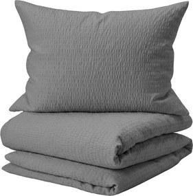 Krepové povlečení Lux šedé knoflík