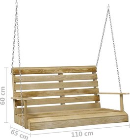 Houpací lavice 110 cm impregnované borové dřevo 318397