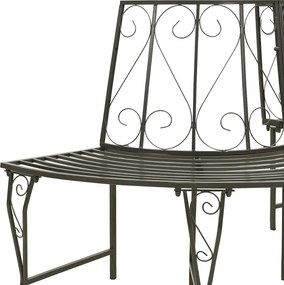 Polokruhová zahradní lavice kolem stromu 160 cm ocel 313034