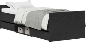 Rám postele s čelo Černý dub 193 x 78 x 50 cm Kompozitní dřevo 3329308
