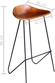 vidaXL Barové židle 6 ks pravá kůže [276364] Barva: Hnědá