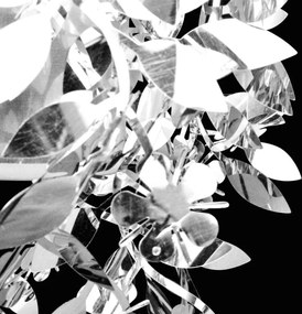 vidaXL Závěsné svítidlo lustr s třpytivým listy, 21,5 x 30 cm, [241129] Barva: Stříbrná