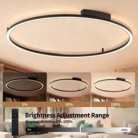 Brilagi - LED Stmívatelné svítidlo PORTOFINO LED/85W/230V pr. 120 cm černá + DO
