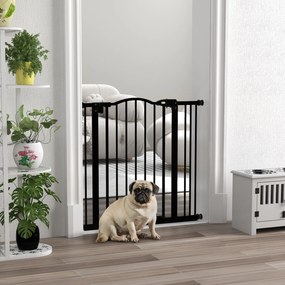 PawHut 78 cm Vnitřní Dveře pro Psy, Bezpečnostní Dveře pro Psy, Rozšiřitelná Bariéra pro Psy 74-87 cm s Dvojitým Zámkem a Automatickým Uzavřením pro …