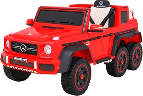 Ramiz Mercedes G63 AMG elektrické autíčko pro děti červené + dálkové ovládání + 6 EVA kol + pomalý start + MP3 + LED
