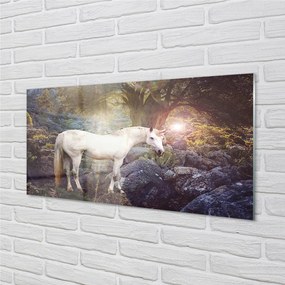 akrylový obraz Unicorn v lese 140x70 cm