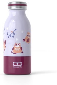 monbento Dětská nerezová lahev Monbento Cooly Purple Owly 350 ml, fialová barva, kov