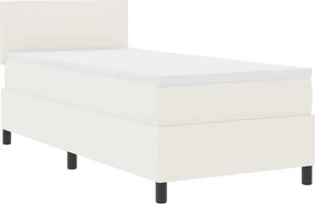 Postel s boxspringem s čelo Krémová a bílá 100 x 200 cm 3337501