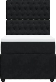 Box spring postel s matrací černá 80 x 200 cm samet 3294498