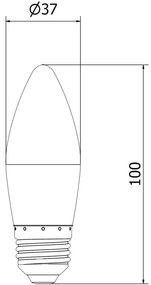 Mexen Nova, LED žárovka E14, C37, 5W, Teplá - 3000K, 525 lm - L102-E14-0530-01