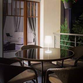 BRILO 7032416 LED venkovní stolní lampa s dotykovým vypínačem, pr.30 cm, LED modul, 3 W, 340 Lm, bílé (starý kód: BRILO 7032-416) - BRILO
