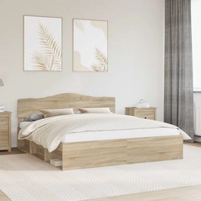 Rám postele s čelo Sonoma 200 x 200 cm Masivní borové dřevo 3412855