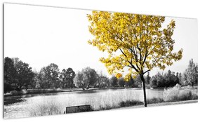 Obraz žlutého stromu v přírodě (100x40cm)