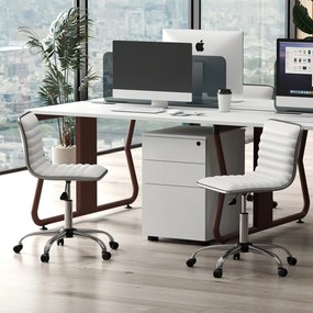 Costway Ergonomická kancelářská židle bez područek, polstrovaná otočná židle