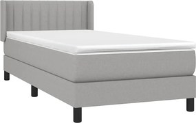 Box spring postel s matrací světle šedá 90x200 cm textil 3129841