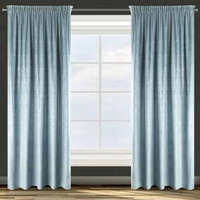 Design 91 Záclona 140x270 Kypr modrý stříbrný velur připravený na pásku