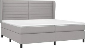 Box spring postel s matrací světle šedá 200 x 200 cm textil 3128069