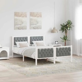 Rám postele Světle šedá 150 x 200 cm Masivní borové dřevo 3394287