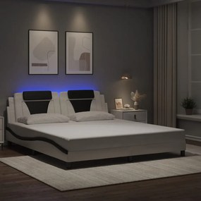 Rám postele Viana s LED bez matrace bílý a černý 180x200 cm 3214042