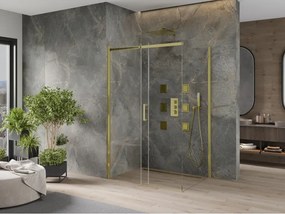 Mexen Omega sprchový kout 100x80cm, 8mm sklo, zlatý profil-čiré sklo, 825-100-080-50-00