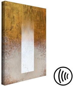Obraz Spektrální abstrakce (1-dílný) - Mizející bílý pruh a zlato-šedé pozadí