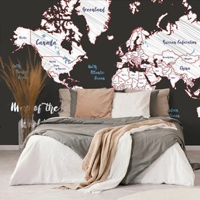 Tapeta jedinečná mapa světa - 150x100 cm