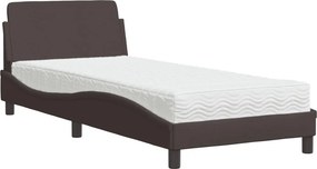 Postel s matrací Dover tmavě hnědá 90 x 190 cm textil 3208307